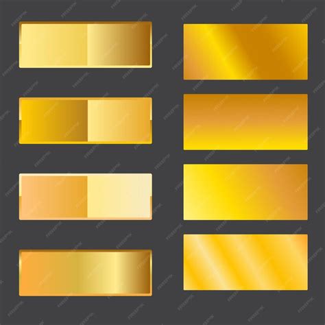 Premium Vector Big Set Of Metallic Gold Gradients Set Of Gold Foil
