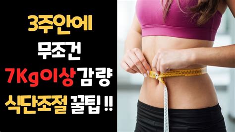 3주에 무조건 7kg 빠지는 다이어트 식단조절 방법 Youtube