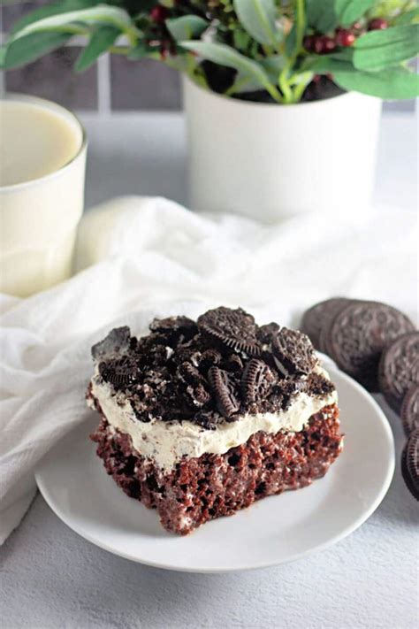 Oreo Poke Cake With Sweetened Condensed Milk Cook This Again Mom