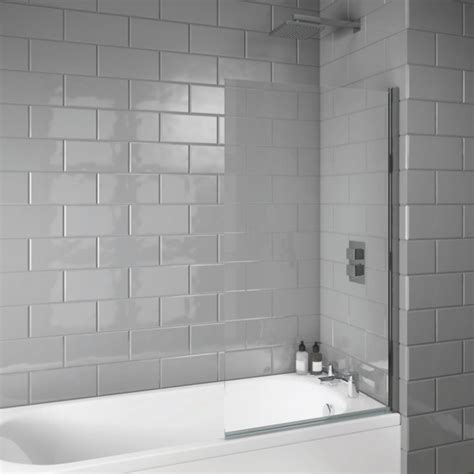 Glass Bath Screen Chrome Square