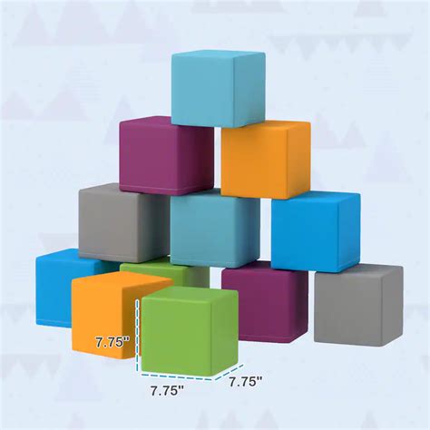 Soozier 12 Piece Soft Play Blocks Soft Foam Building And Stacking