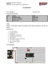 Iot Worksheet Pdf Foundations Of Internet Of Things Lab ECP Prepared By Kiran Jot
