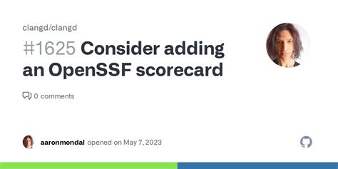 Consider Adding An Openssf Scorecard · Issue 1625 · Clangdclangd · Github