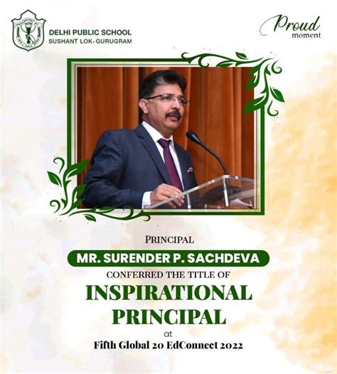 Delhi Public School Sushant Lok On Linkedin Mr Surender P Sachdeva