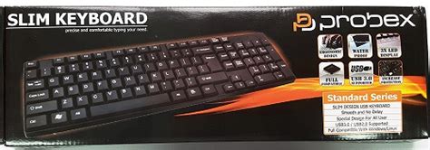 PROBEX USB Standard Keyboard Black
