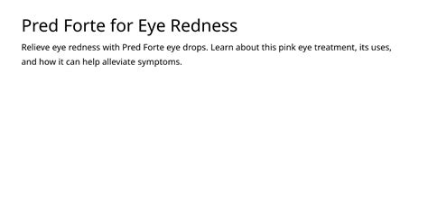 Pred Forte For Eye Redness Medsis