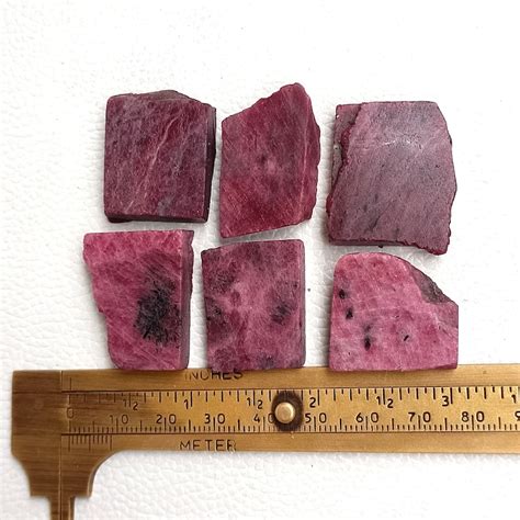 Ruby Crystal Slice Natural Ruby Stone Slab Red Ruby Gemstone Etsy