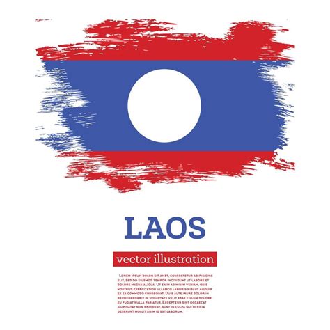 Laos Flag With Brush Strokes Independence Day 17796718 Vector Art At