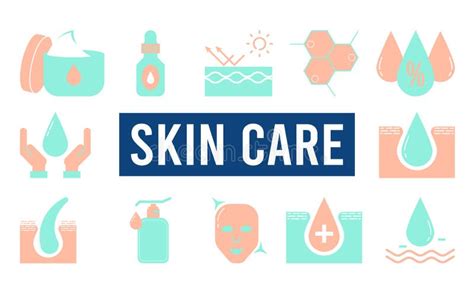 Skin Care Minimal Solid Web Icon Set With Cell Regeneration Skin