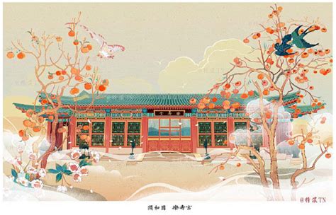 灵感的诞生 设计师 特浓tn 的中国风作品系列里总能看到传统纹饰和图样，刻画细腻灵动，配色多以黄 橘 红 绿 蓝绿为主，整个画面充满了古风