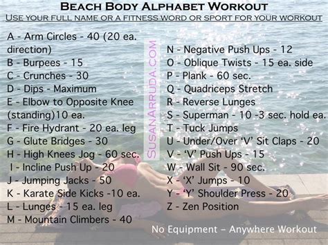 Alphabet Workout Alphabet Workout Lyzabeth Lopez Fit Body Guide