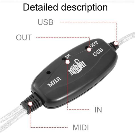 Midi To Usb Interface Cable Adapter For Keyboard E Vicedeal