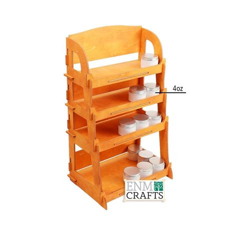 4 Tier Wooden Display Rack Wooden Countertop Rack Product Display