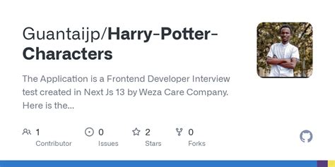 Github Guantaijpharry Potter Characters The Application Is A