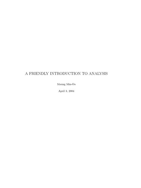 A Friendly Introduction To Analysis Pdf Elementary Mathematics Teaching Mathematics