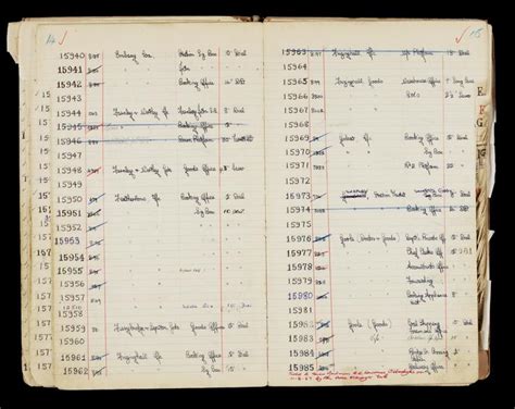 Pages 37 And 38 Of London And North Eastern Railway Clock Record Book No