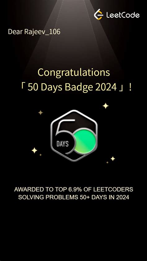 Rajeev Yadav On Linkedin Leetcode Codingjourney 50daysbadge Cplusplus
