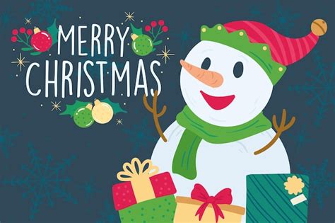 Premium Vector Horizontal Kawaii Christmas Poster