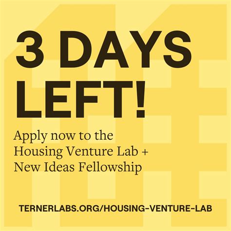 3 Days Left To Apply The Terner Labs Housing Venture Lab And Ideas