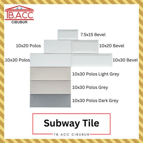 Jual Keramik Bevel Subway Tile 7 5x15 10x20 10x30 Putih Abu Abu Light