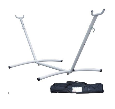 10ft White Universal Steel Hammock Stand And Double Hammock In Natura