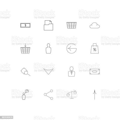비즈니스 선형 얇은 아이콘 설정합니다 간단한 벡터 아이콘 설명 고객에 대한 스톡 벡터 아트 및 기타 이미지 고객 균형 디자인 Istock