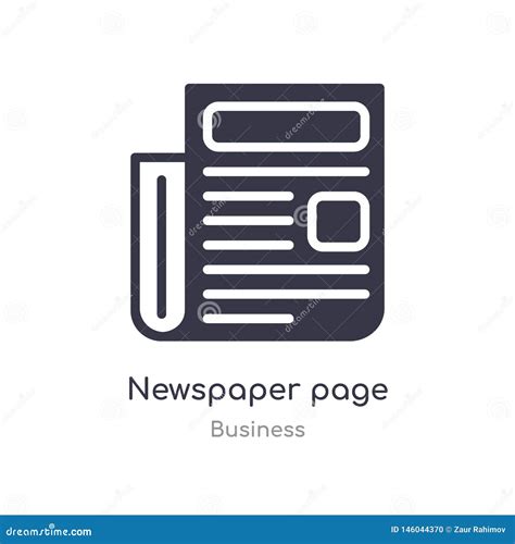 Newspaper Page Outline Icon Isolated Line Vector Illustration From Business Collection Stock