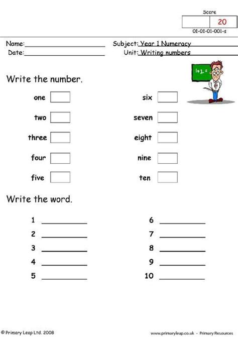 PrimaryLeap Co Uk Writing Numbers Worksheet Writing Numbers