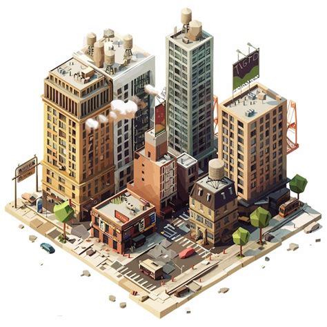 Premium Vector Vectorisometriclowpolycity