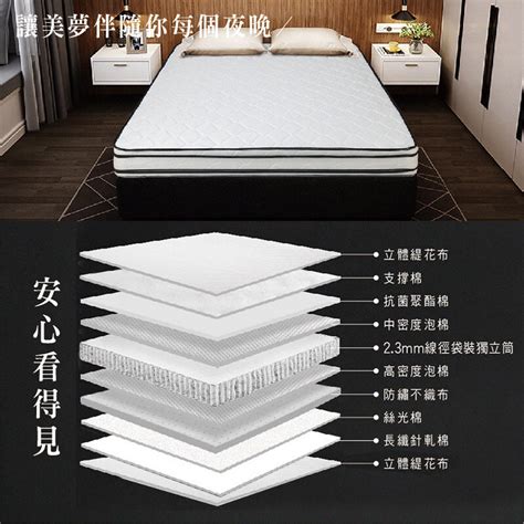 Assari 五星飯店專用正硬式四線獨立筒床墊 雙人5尺 － 松果購物