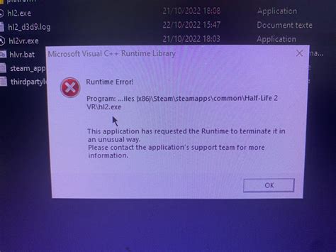 Trying To Launch Hl2vr Results In This Error Rhalflife