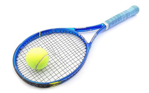 Premium Photo Sporting With A Blue Tennis Racket And Yellow Ball