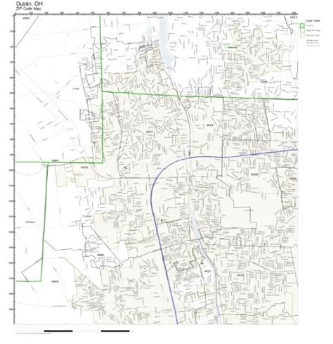 Zip Code Wall Map Of Dublin Oh Zip Code Map Not Laminated