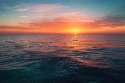 Colorfully Gradient Sunset Over The Ocean Stock Image Image Of