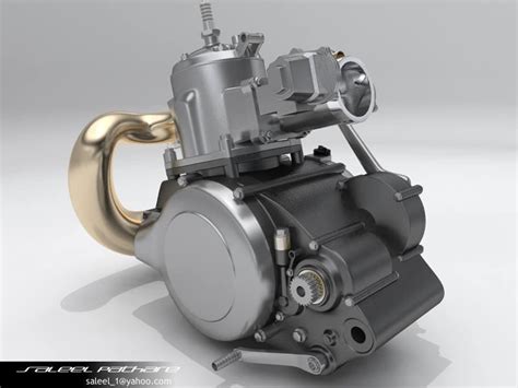 2 Stroke Engine 3d Model Animated Rigged Max Obj