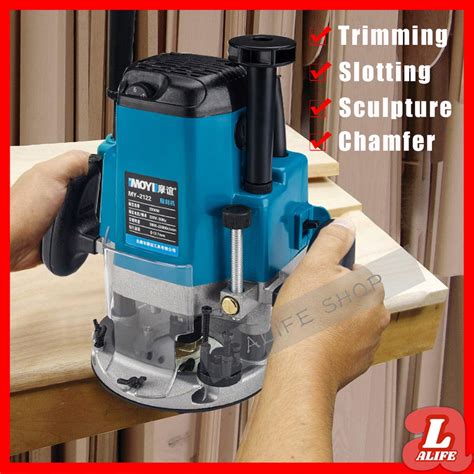 Powerful 10 Amp Variable Speed Plunge Woodworking Router Kit With Edge