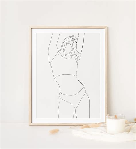 Abstract Woman Line Art Minimalist Line Drawing Woman One Etsy