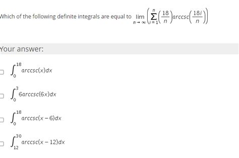 Solved Which Of The Following Definite Integrals Are Equal Chegg Com