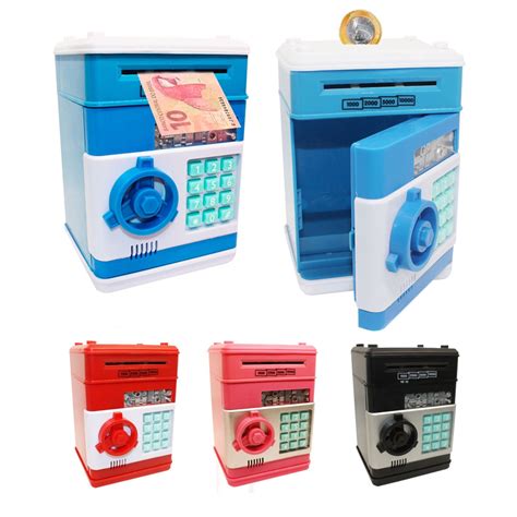 Mini Cofre Digital Eletr Nico Autom Tico Infantil Notas Moedas Submarino