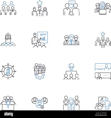 Collective Enterprise Line Icons Collection Collaboration