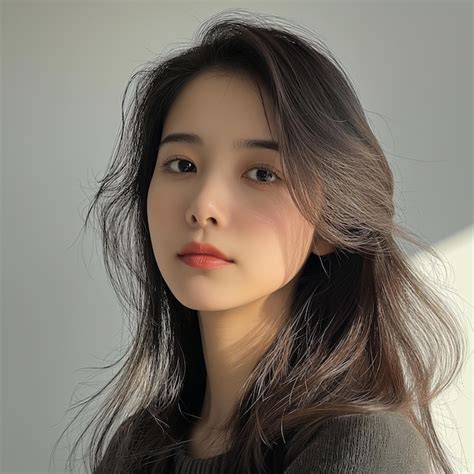 Premium Photo A Woman With Long Hair And A Red Lip Is Standing In