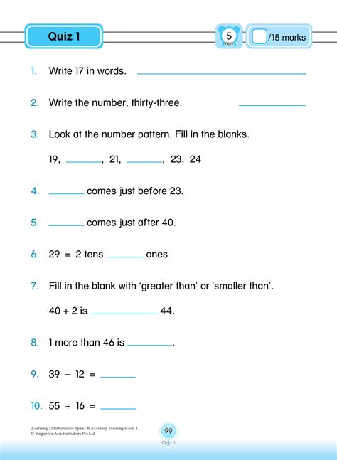 Learning Mathematics Speed And Accuracy Training Book 1 Openschoolbag