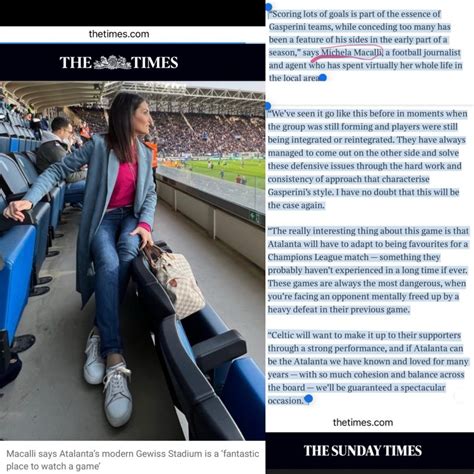 Michela Macalli On Linkedin Interview Atalanta Celtic Dea Gasperini Times Newspaper