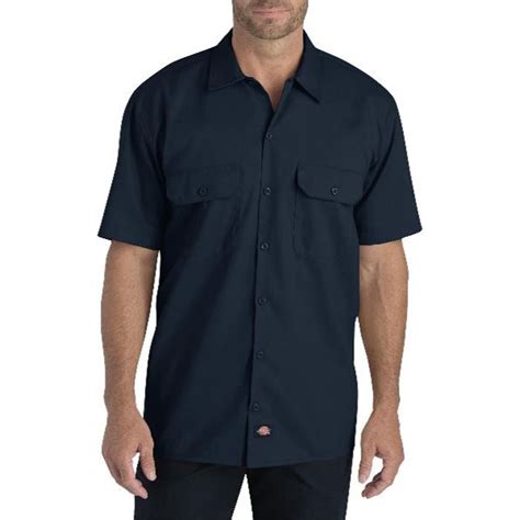Dickies Flex Relaxed Fit Short Sleeve Twill Work Shirt Dark Navy