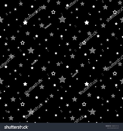 Seamless Cute Pattern Little White Stars Stock Vector Royalty Free