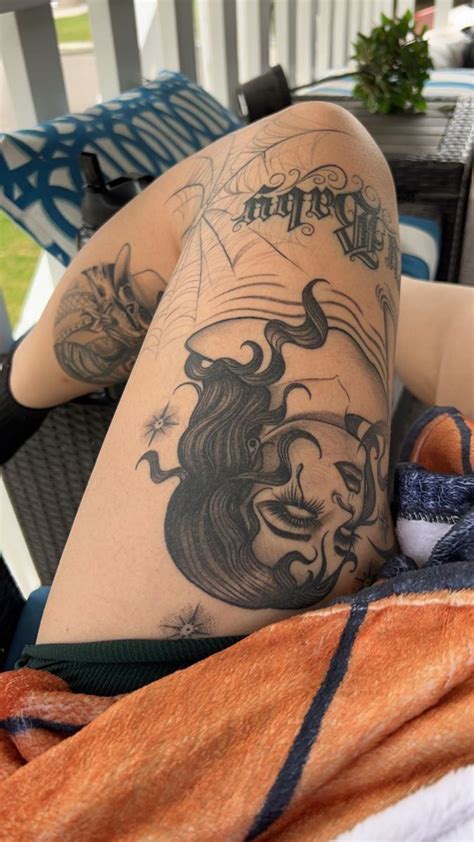 Anaaagzx Thigh Sleeve Tattoo Creative Tattoos Leg Tattoos