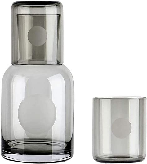 Sattyge Bedside Water Carafe 25 Oz 3 Pieces Water Set Night Water