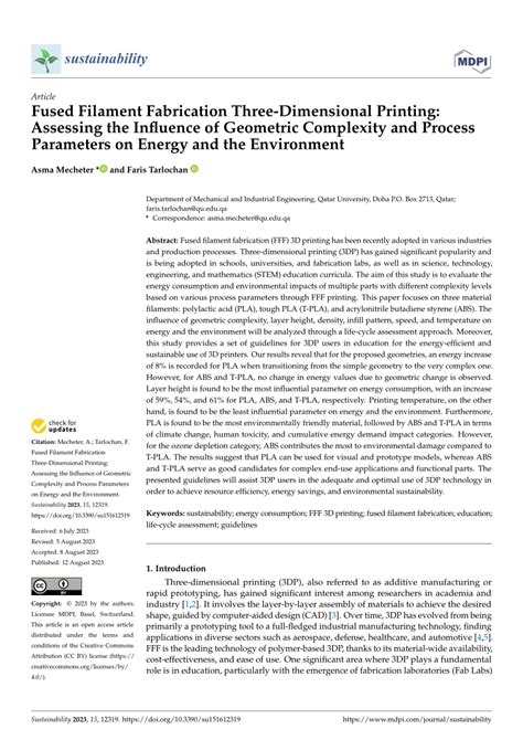 Pdf Fused Filament Fabrication Three Dimensional Printing Assessing The Influence Of