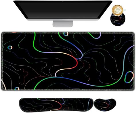 Artso Gaming Mouse Pad Wrist Support Set Xxl Large Desk Mat Mousepad Keyboard