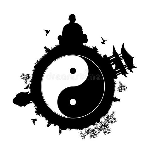 Peaceful Planet With Yin Yang Symbol Stock Illustration Illustration Of Buddha Circle 90218350